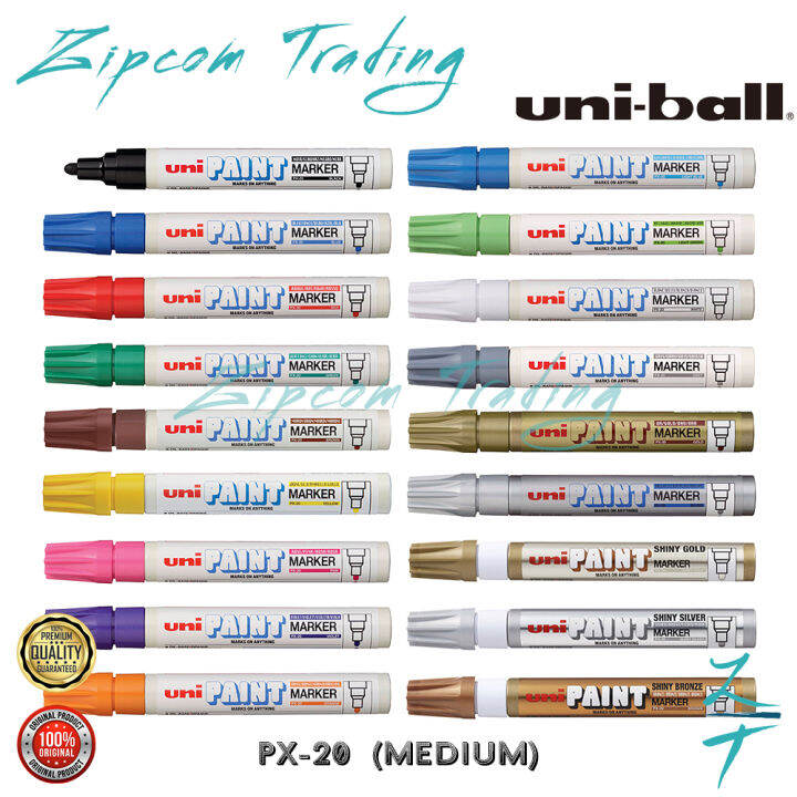 UNI Paint Marker PX 20 Medium / PX 21 Fine Permanent Marker | Lazada