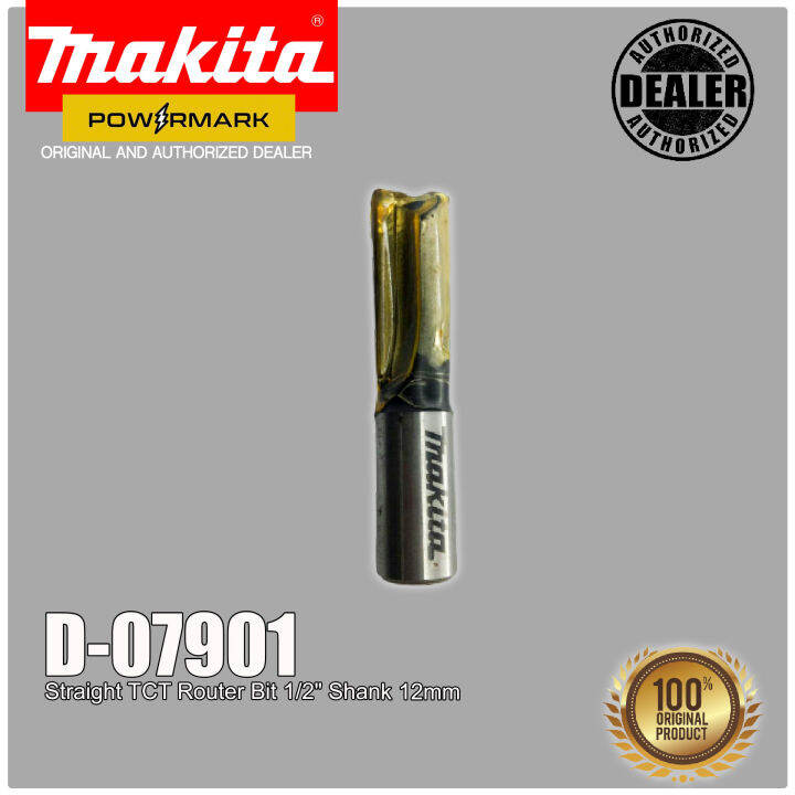MAKITA D-07901 Straight TCT Router Bit 1/2" Shank 12mm [POWERMARK | MAC ...