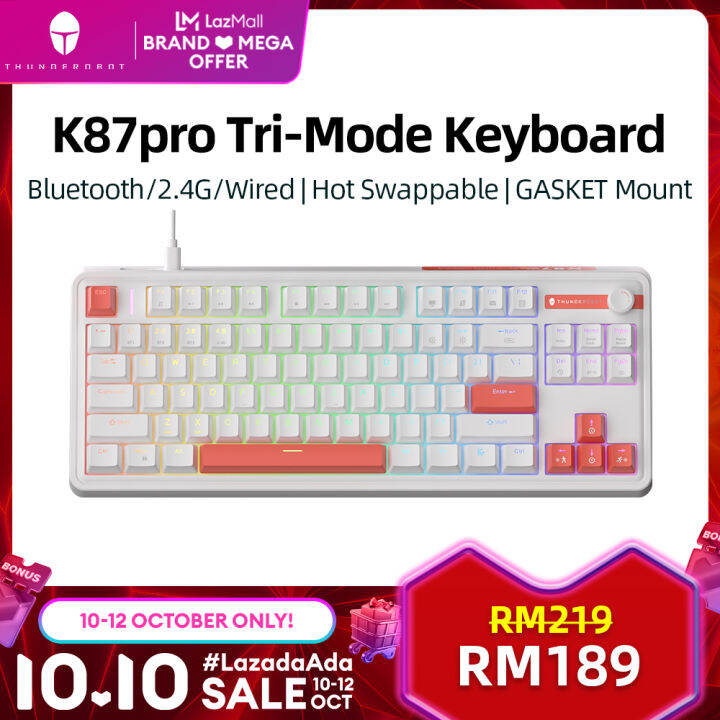 Thunderobot K87pro Tri-Mode mechanical keyboard Bluetooth 2.4G wireless ...