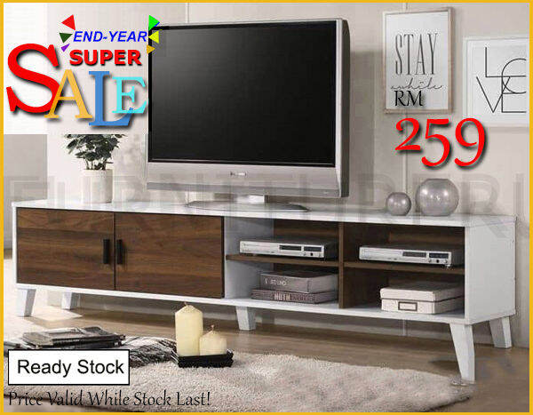 End Year Sale! Malino Two Tone TV Cabinet with Doors & Shelves. Only ...