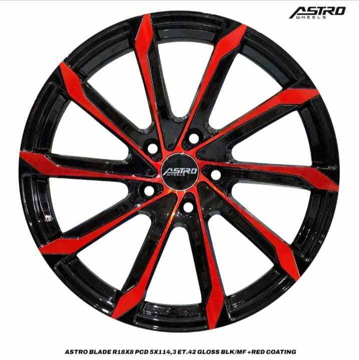 Velg Mobil ASTRO Wheels Blade R18x8.0 Pcd 5x114.3 ET42 Gloss Black MF ...