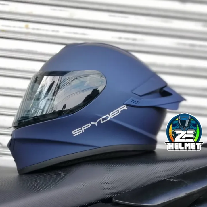 SPYDER SPIKE 2 V1 Plain (Matte Metallic Blue) FULL FACE - SINGLE VISOR ...