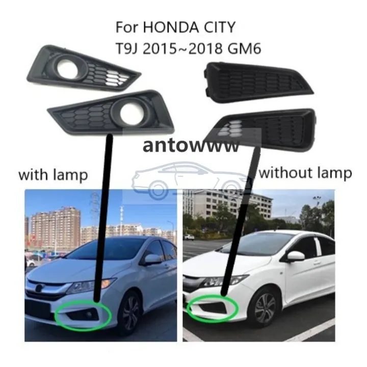（FT）Fog lamp cover Front Bumper Fog light Cover Hood Garnish For HONDA CITY GM6 T9J 2015 2016 ...