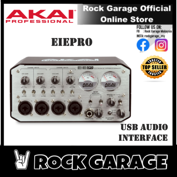 Akai Professional EIE Pro 4 X 4 USB Audio Interface With VU Meters And Zero-Latency Input ...