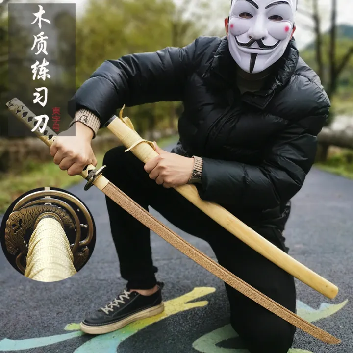 Iaido wooden sword with sheath, Japanese samurai blade training ...