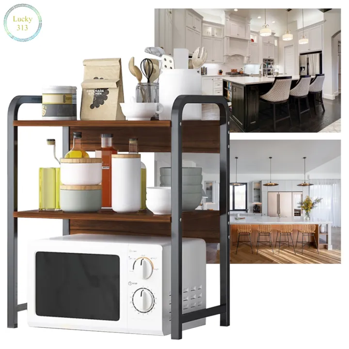 Double-layer Rack Supplies Kitchen Storage Kitchen Microwave Oven Rack ...