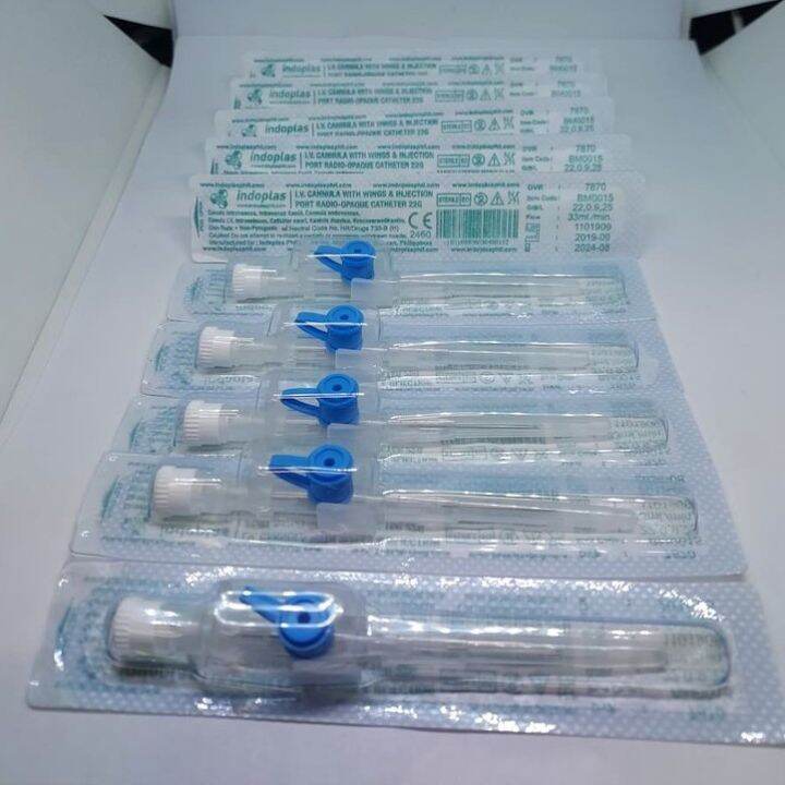 Indoplas IV Cannula with Wings & Injection Port Opaque Catheter 22G set of 10pcs | Lazada PH