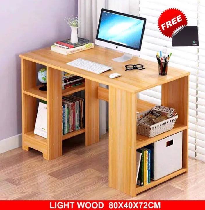 #A113 Small Computer Table with 2 Sides Bookshelf | Lazada PH