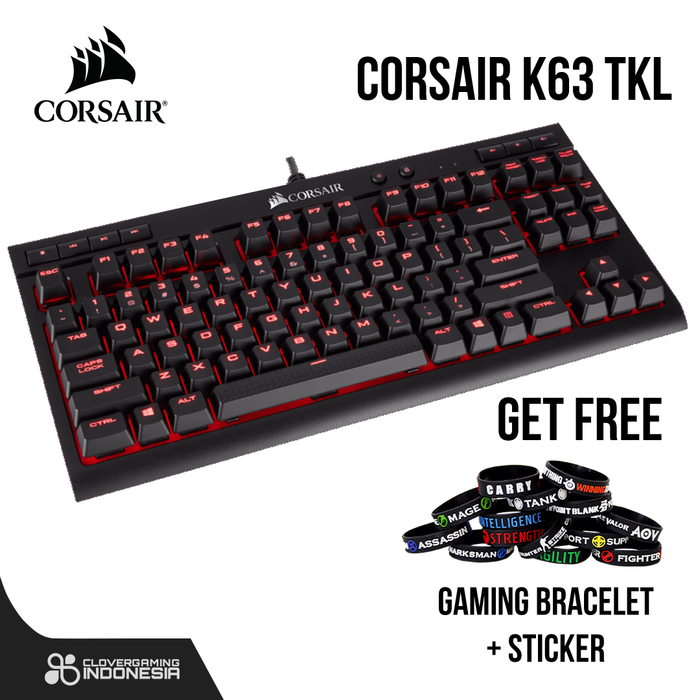 Corsair K63 TKL Gaming Keyboard (CherryMX Red Switch) - Original K-63 | Lazada Indonesia