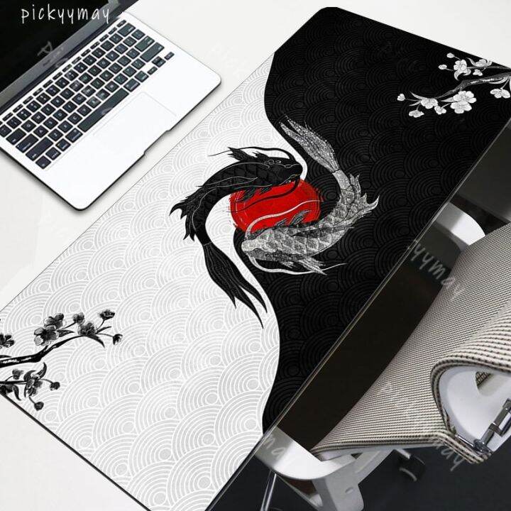 YinYang Fish Mousepad Koi Large Mouse Pad Keyboard Desk Mat Xxl Nonslip ...