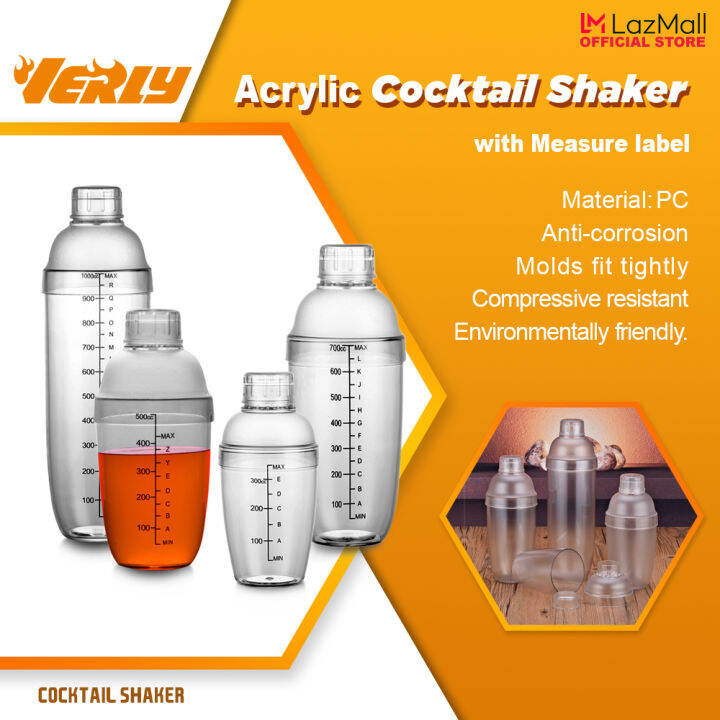 Acrylic Cocktail Shaker with Measure label | Lazada PH