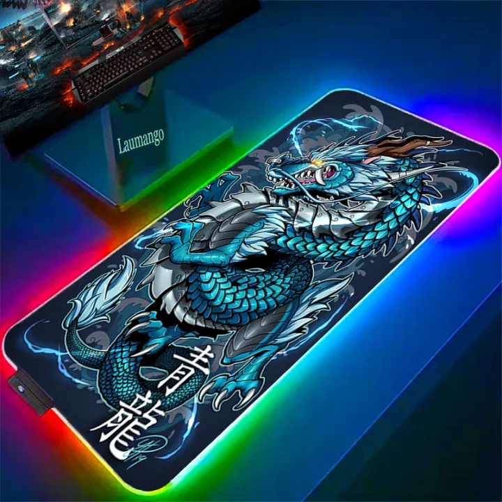 Pads RGB LED Office Accessories Demon Slayer Xxl Mouse Pad 900x400 Rug ...