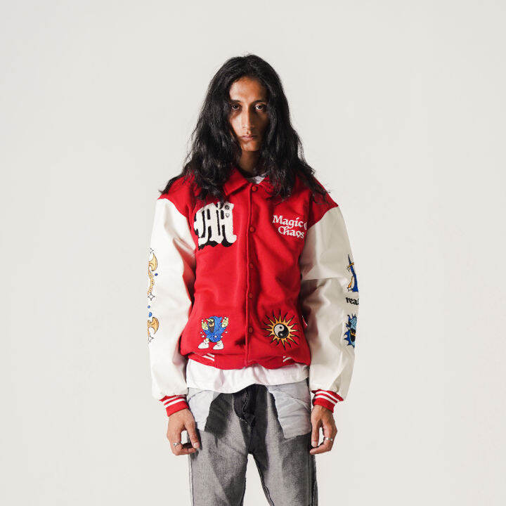 MRJN - Varsity Jacket Red Magic of Chaos | Lazada Indonesia
