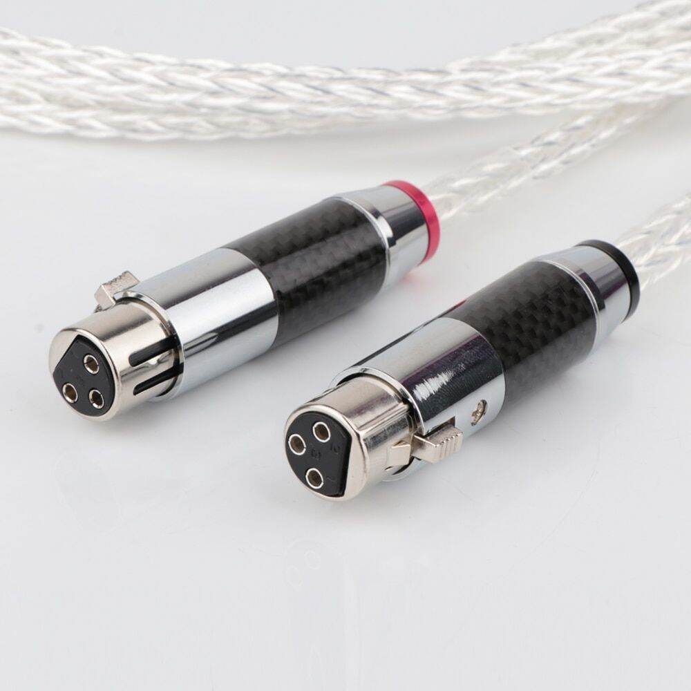 Hi-End 8AG Silver Plated OCC 16 Strands Audio Cable With Carbon Fiber ...