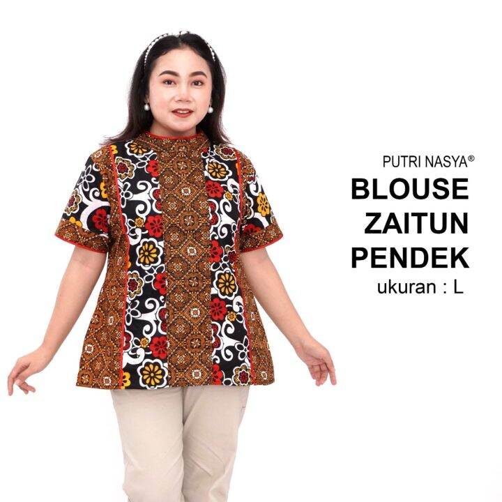Blouse Big Size Wanita Atasan Batik Jumbo Ld 140 Pakaian Atasan Model