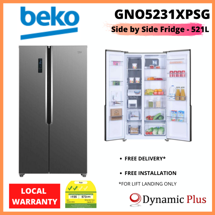 BEKO GNO5231XPSG Side by Side Refrigerator - 521L | Lazada Singapore