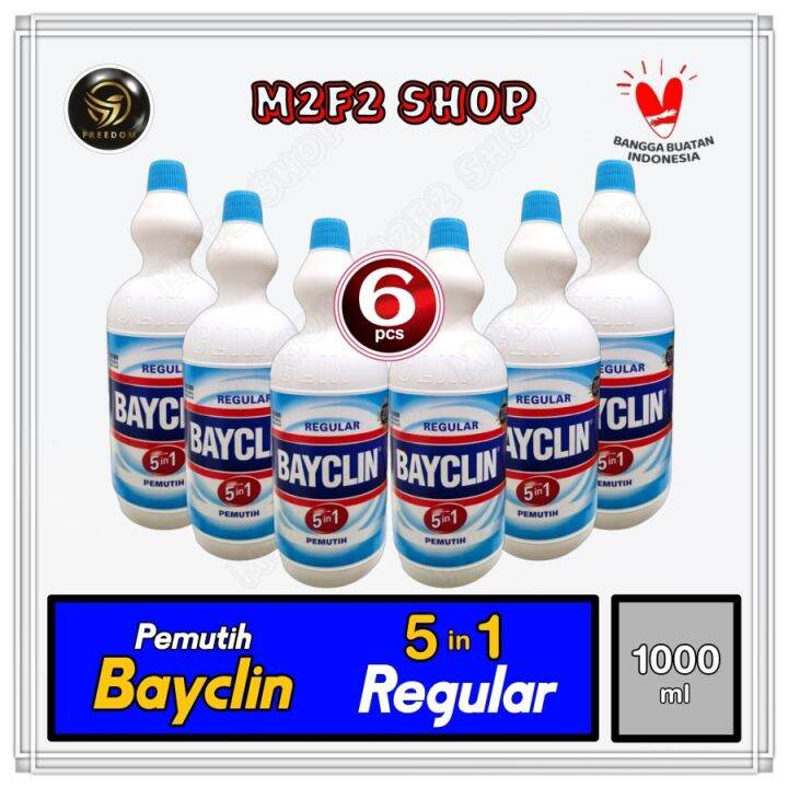 Pemutih Pakaian Bayclin 5in1 Regular - 1000 ml | 1 Liter (Kemasan 6 Pcs) | Lazada Indonesia