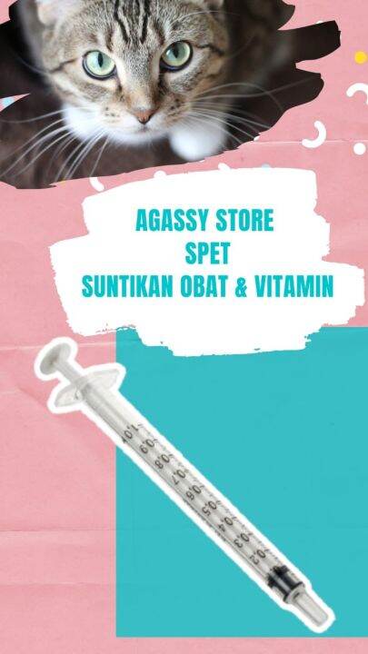 Spet suntikan untuk minum obat dan vitamin kucing | Lazada Indonesia