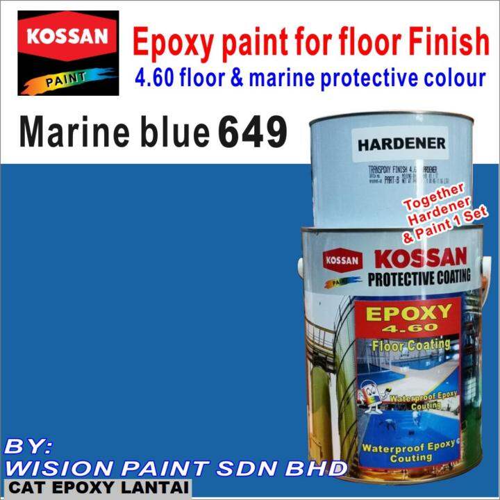 EPOXY 4.60 1L - 649 Marine Blue • Kossan • Floor Coating • Heavy Duty ...