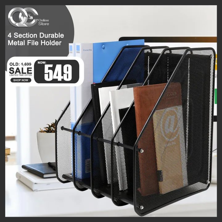 Metal Mesh File Organizer - Desktop Magazine, Books, File Document ...