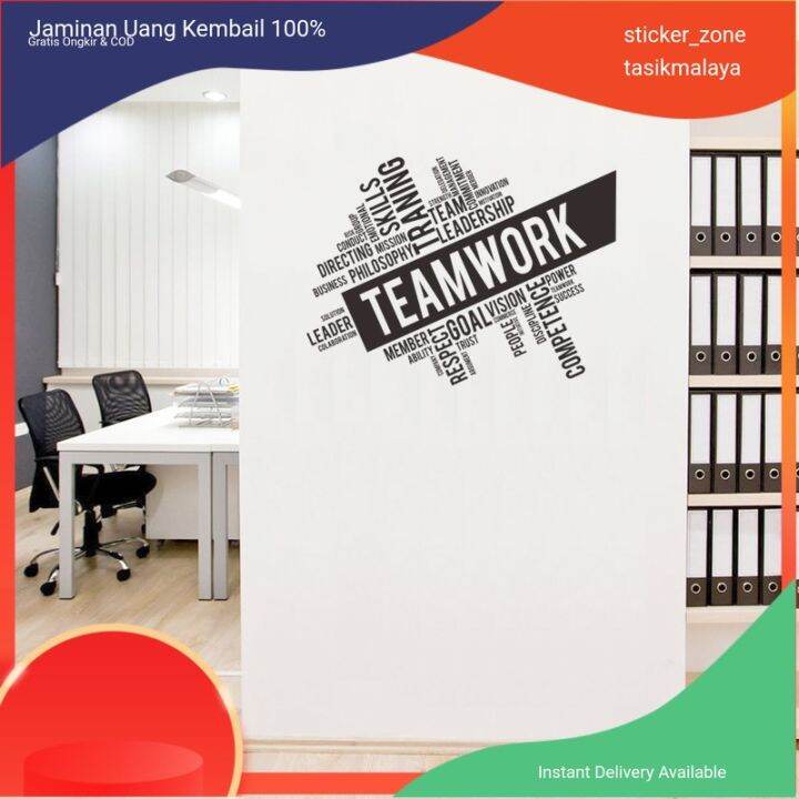 Sticker Stiker Dinding Motivasi Kantor Teamwork Team Work Quotes ...