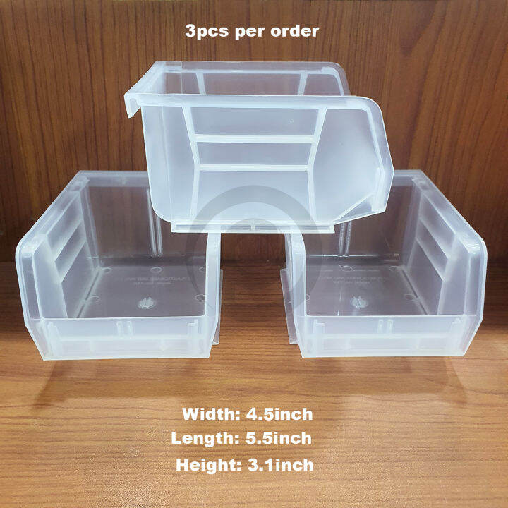 3pc Translucent Stackable Organizer with Label Insert Medicine Tools ...