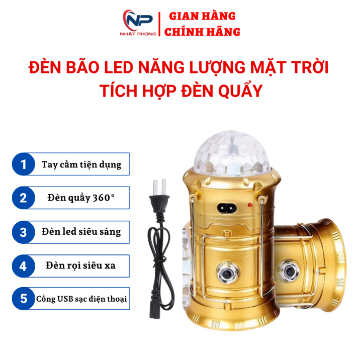 Đèn bão led tích hợp đèn quẩy quay 360 độ, đèn led rọi siêu sáng, cổng ...