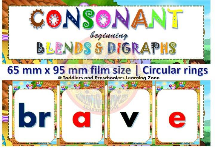 Consonant Blends and Digraphs Flip cards | Laminated | Word Builder|110 ...