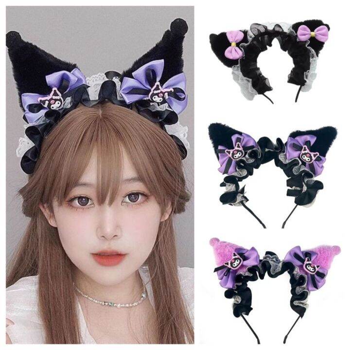 CHANBAEK kuromi headband Cartoon Kuromi Headband Bowknot Anime Kawaii ...
