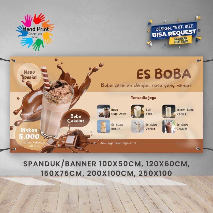SPANDUK BANNER Es Boba Coklat Susu Viral Bisa Request Desain | Lazada ...