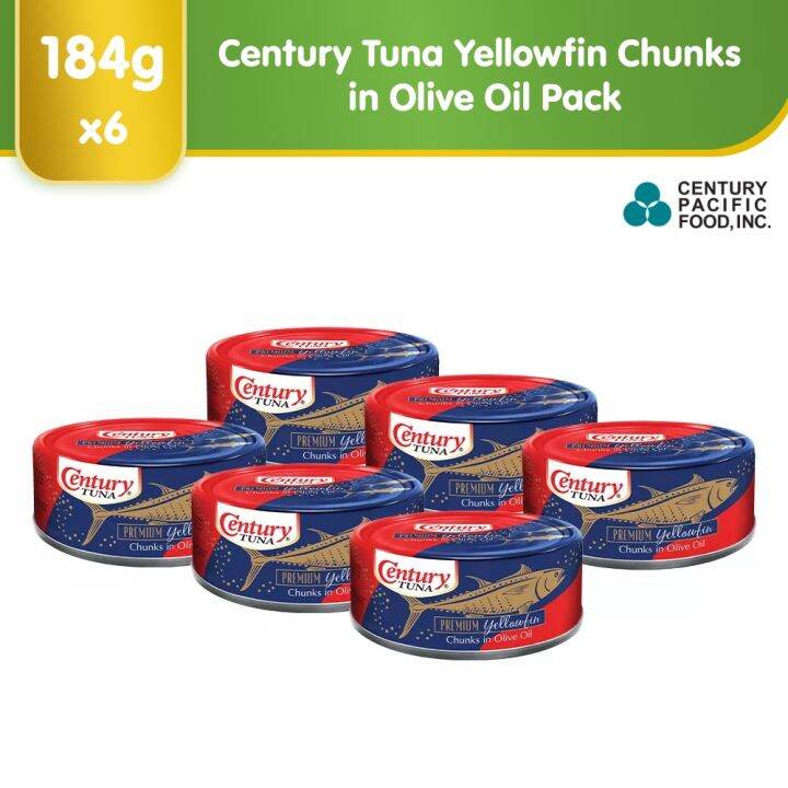 Century Tuna Yellowfin Chunks in Olive Oil 184g x6 | Lazada PH