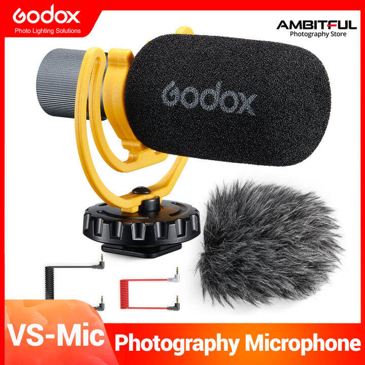 Godox VS-Mic Photography Shotgun Compact Microphone 3.5mm MIC for iPhone Android Smartphone DSLR ...