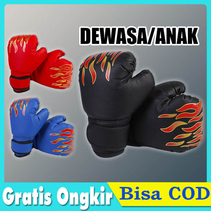 Sarung Tangan Tinju Boxing Boxer Kulit Pu Untuk Anak Dewasa Pelindung ...