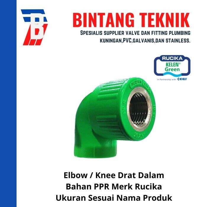 Elbow Drat Dalam PPR Pipa 3/4" inch (25 mm) x Drat 1/2" inch Rucika | Lazada Indonesia