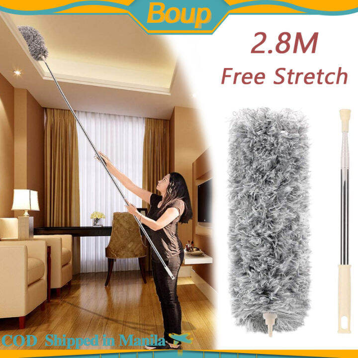 2.8m Long Microfiber Duster Retractable Feather Static Duster Bendable ...