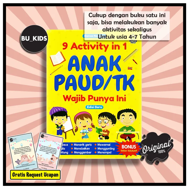 Buku Anak Aktivitas Paud dan Tk - 9 Activity In 1 Anak Paud Tk Wajib ...