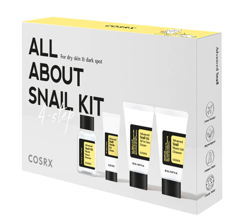 COSRX Advanced All About Snail Kit 4 Steps For Dry Skin & Dark Spot ...