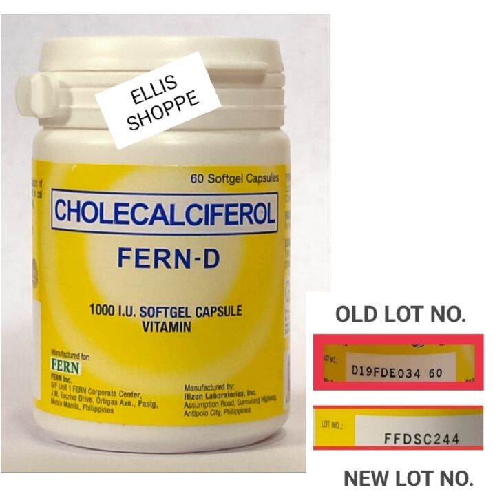 FERN-D Cholecalciferol VITAMIN D3 1000 I.U 60 Softgel Capsule | Lazada PH
