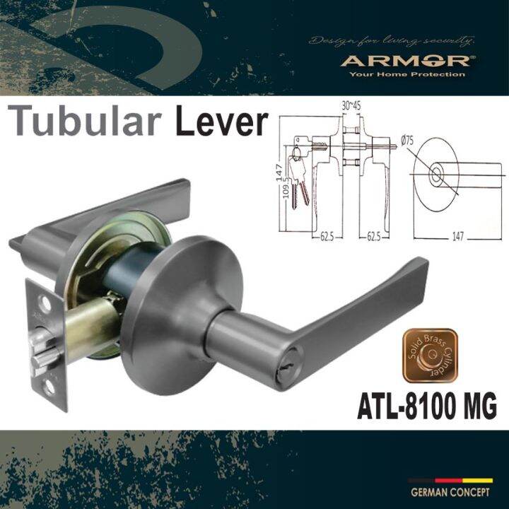 ARMOR TUBULAR LEVER LOCK ATL-8100 MG/ET | Lazada