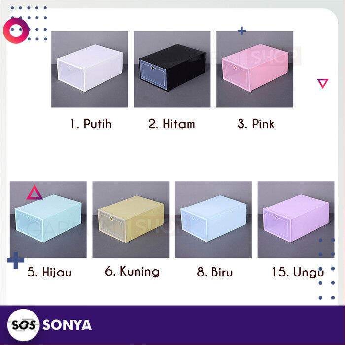 Kotak Box Sepatu Sandal Lipat Penyimpan Flip Transparan Murah | Lazada ...
