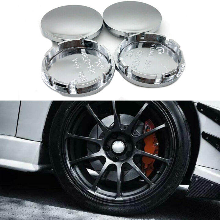 4Pcs 56mm Car Wheel Center Cap Universal ABS Chrome Silver Tyre Rim Hub ...