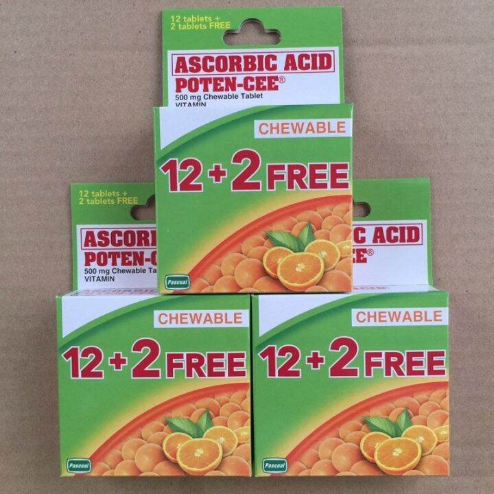 Acid / C (Poten-cee) 500mg Chewable Tablet 14pcs | Lazada PH