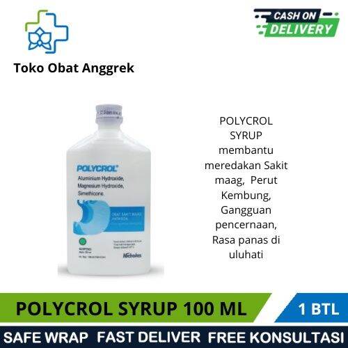 POLYCROL SYRUP 100 ML/OBAT MAAG/KEMBUNG/NYERI ULUHATI | Lazada Indonesia