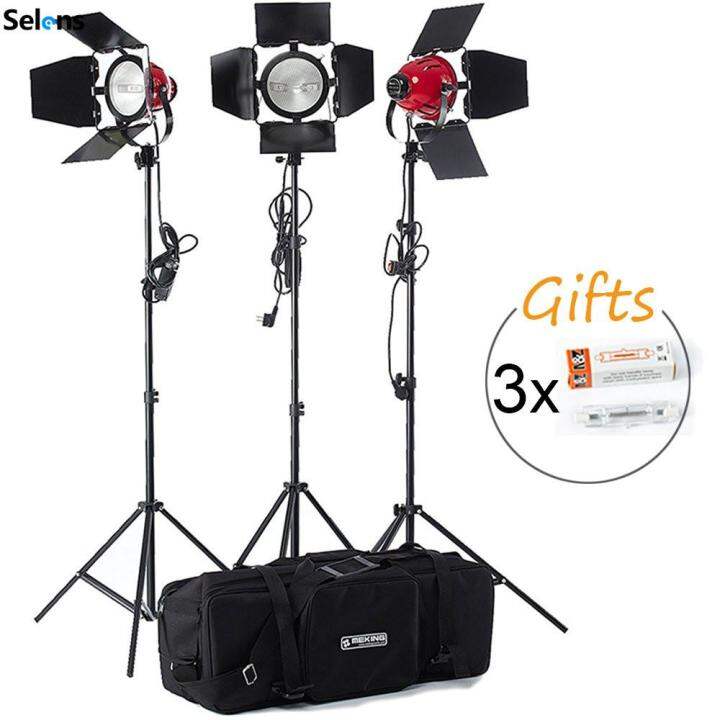 【Free Shipping+Ready Stock】Selens 3 Pc/Set 800w 3200K Redhead Light ...