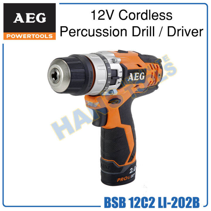 AEG BSB 12C2 Li-202B 12V Cordless Percussion Drill / Driver | Lazada PH
