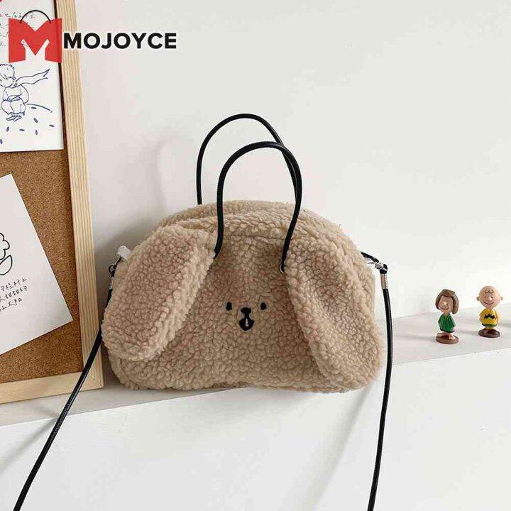 MOJOYCE Cute Plush Rabbit Shoulder Bag Fluffy Soft Messenger Handbag ...