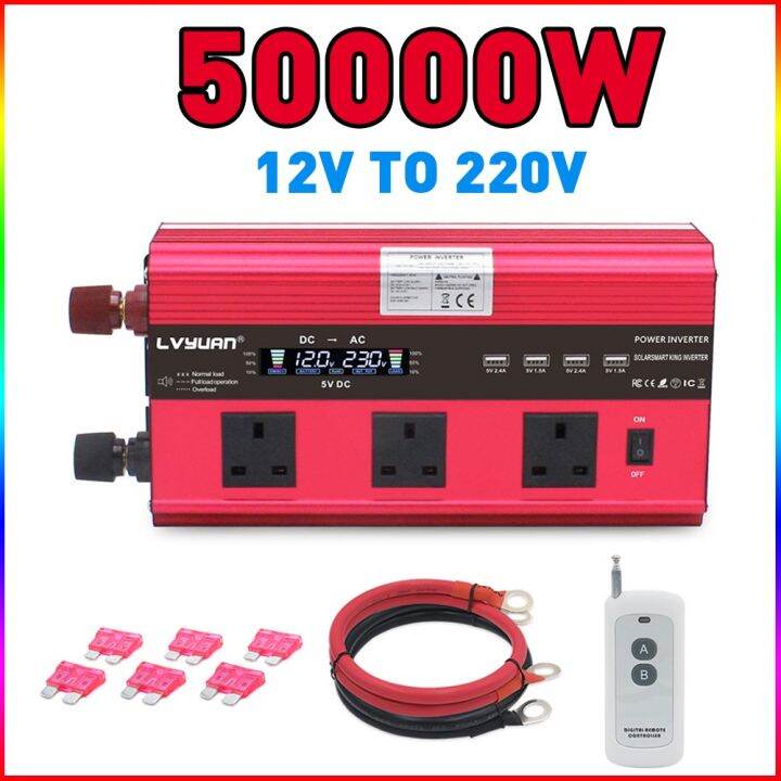 Power Inverter 50000W Modified Sine Wave LCD Output Display Solar ...
