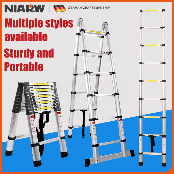 NIARW ladder foldable on sale portable ladder aluminum lader folding ...