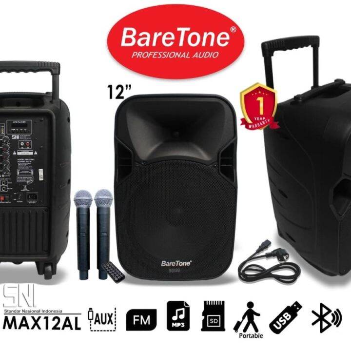 SPEAKER PORTABLE BARETONE 12AL-FREE STAND | Lazada Indonesia