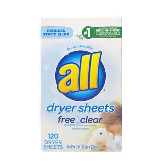 All Dryer Sheets Clear Fabric Softener (120 Dryer Sheet) | Lazada PH
